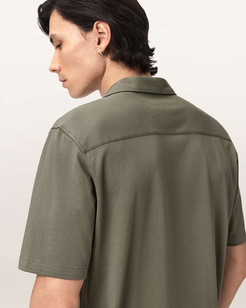Hudson Relaxed Fit Ramskull Shirt DUSTY OLIVE GREEN | ALLSAINTS US